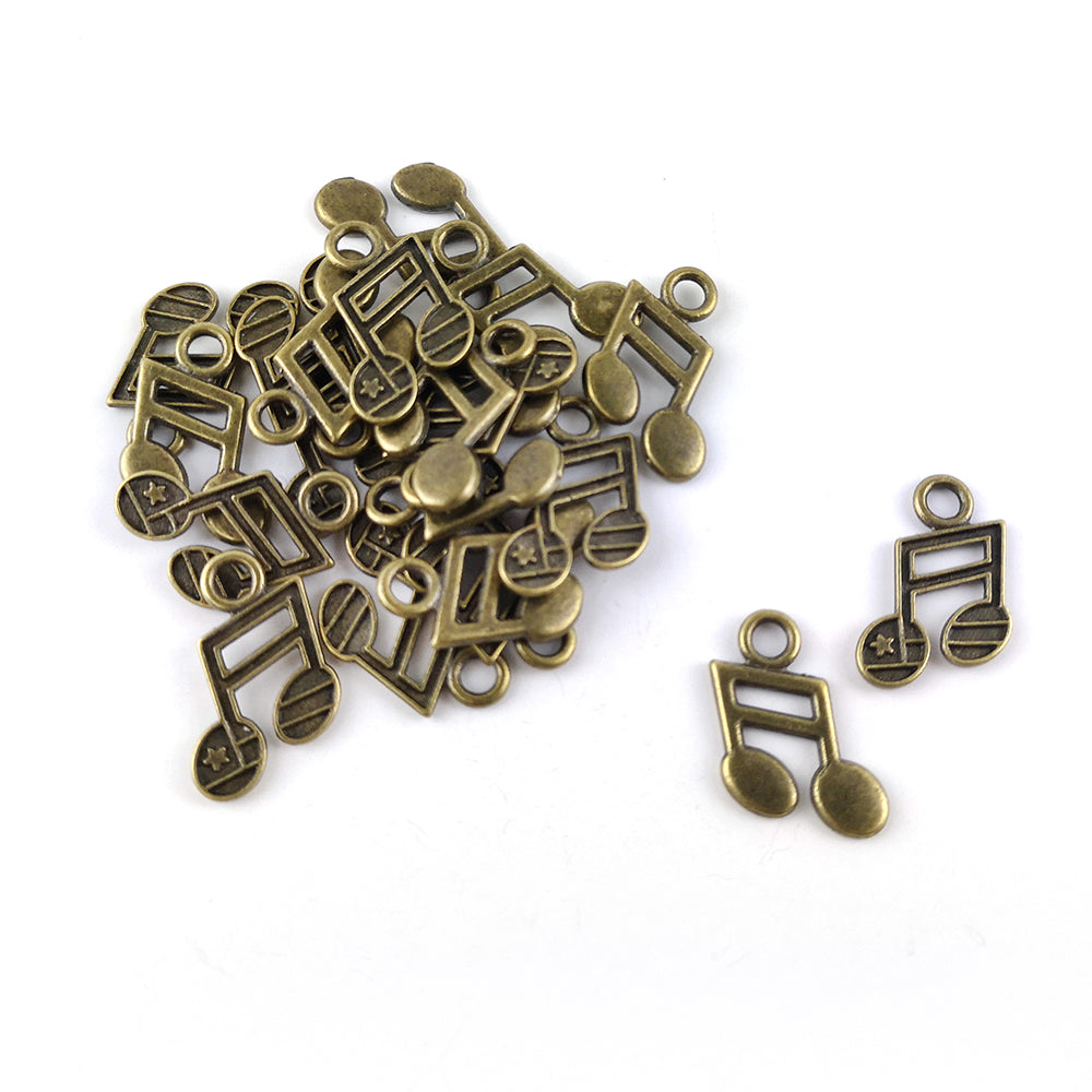 Metal Alloy Music Note Charms Steampunk Antique Bronze 19mm Pack Of 20